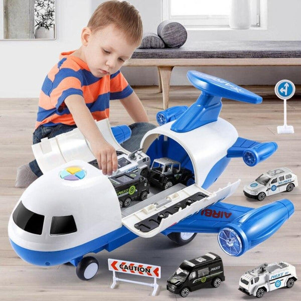 Airplane Police Fireman Construction Car Vehicle Play Set Storage ...