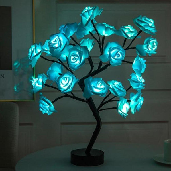 Valentines Day Rose Tree Night Flower Light Lamp Enchanted LED Sparkly ...